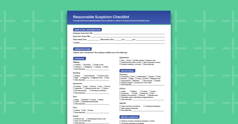 Reasonable Suspicion Checklist | HR Acuity