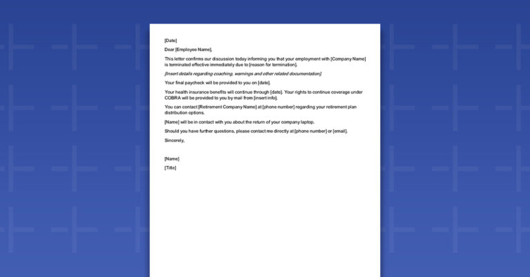 Employee Termination Letter Template & Example | HR Acuity