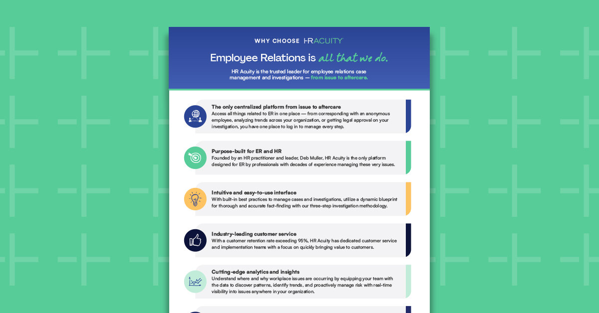 Leading Case Management and Workplace Investigations Software - HR Acuity