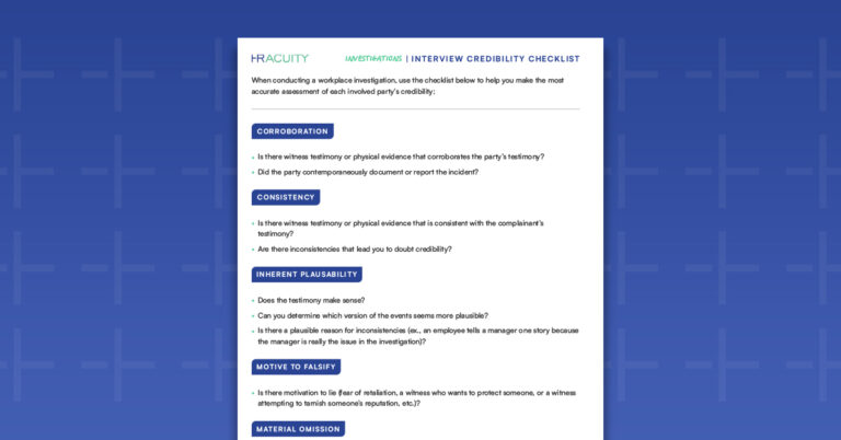 How to Assess Credibility in Workplace Investigations | HR Acuity